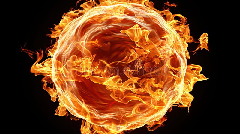 Explosive Energy of Fireball Radiates Heat and Light Stock Photo ...