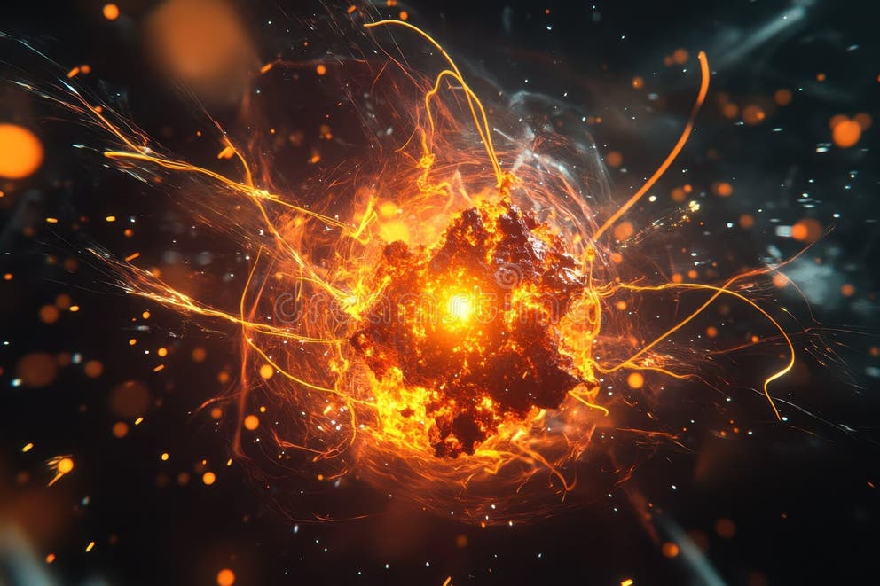 Explosive Energy Release with Fiery Particles and Dynamic Light Effects ...