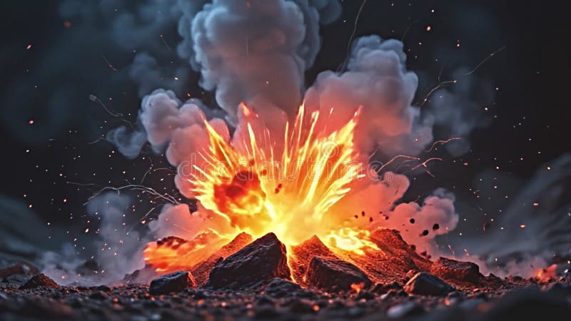 Explosive Eruption of Fine Particles Abstract Studio Digital Art ...