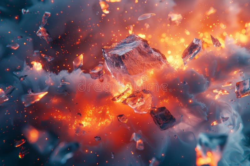 Explosive Eruption of Molten Rock and Ash Creates Dramatic Impact Stock ...