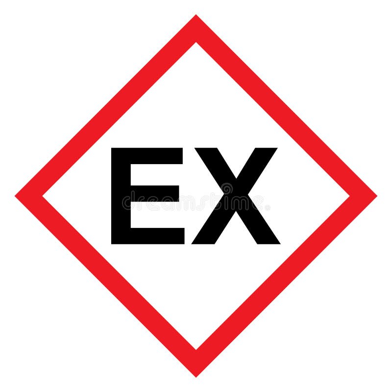 Explosive EX Icon, Danger Symbol Isolated on White Background. Vector ...
