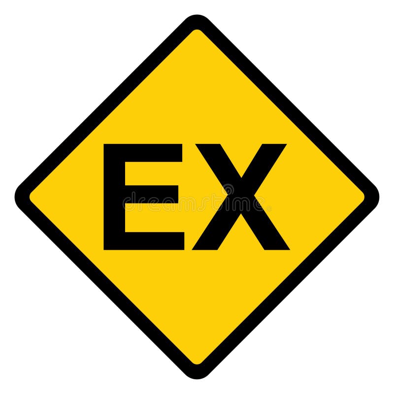 Explosive EX Icon, Danger Symbol Isolated on White Background. Vector ...