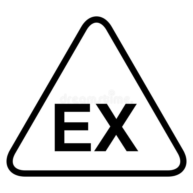 Explosive EX Icon, Danger Symbol Isolated on White Background. Vector ...