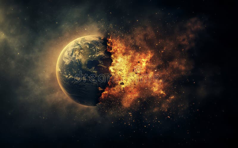 The Explosive Explosion of the Moon in 3D. High Quality Digital Space ...