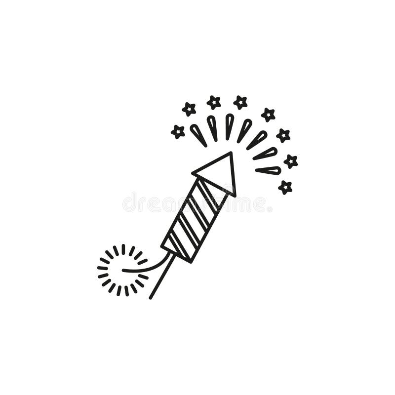 Explosive Fire Cracker Icon Flat Line Symbol Set Stock Vector ...