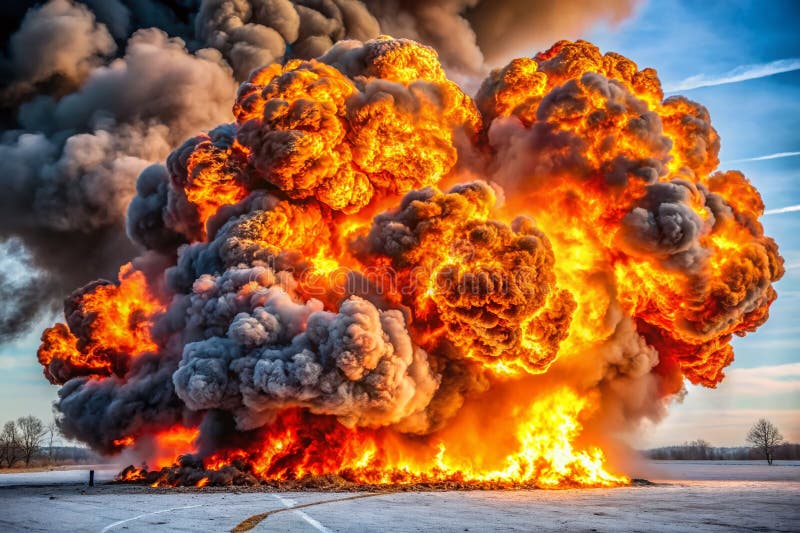 Explosive Fire Explosion Against a Pristine White Background a Stunning Visual of Intense ...