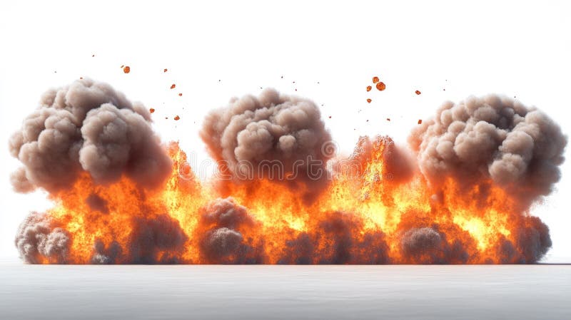 Explosive Fire and Smoke Generative AI Stock Illustration ...