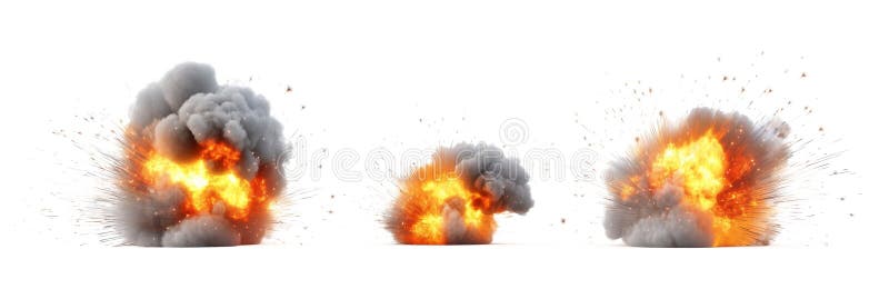 Explosive Fireball Eruptions with Smoke and Sparks in Sequence ...