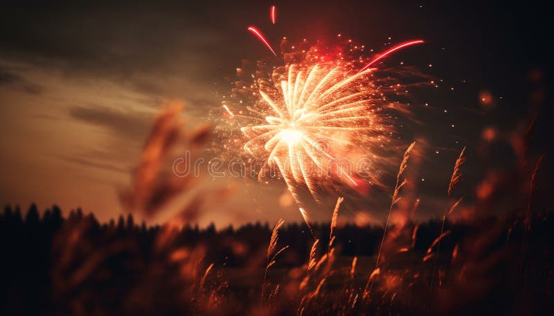 Explosive Firework Display Ignites Vibrant Summer Celebration Outdoors ...