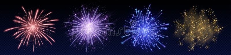 Explosive Firework Effects Set Stock Vector - Illustration of cracker ...