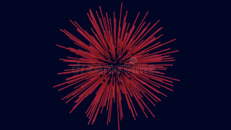 Explosive Firework Striking Stylized Red and Black Lines Shape the Sky ...