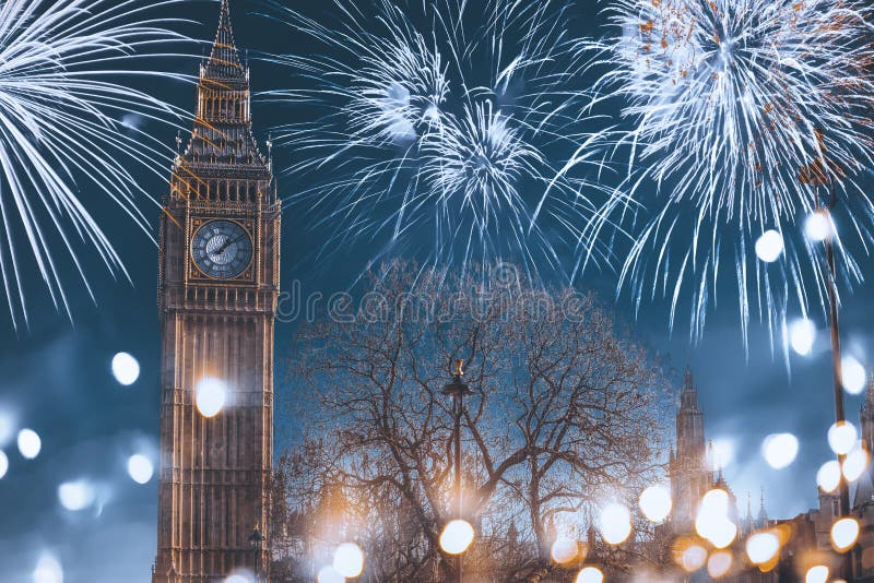 Explosive Fireworks Around Big Ben Stock Photo - Image of europe ...