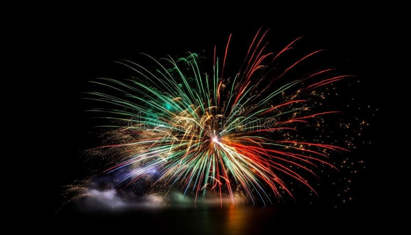 Explosive Fireworks Light Up the Dark Night Sky in Celebration ...
