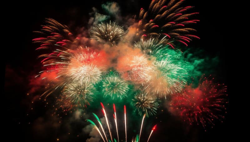 Explosive Fireworks Light Up the Night Sky in Vibrant Celebration ...