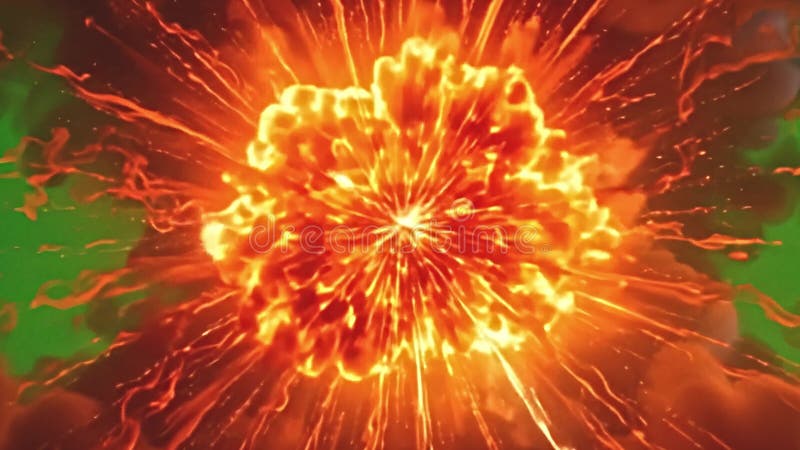 Explosive Force with Bright Red and Yellow Highlights, Cascading ...