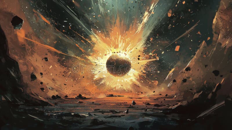 Explosive Fragmentation of a Glowing Orb in a Cosmic Landscape Digital ...