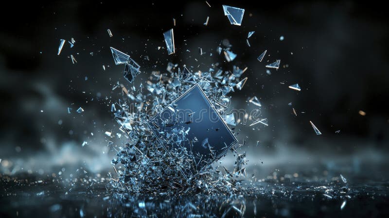 Explosive Fragmentation of a Square Abstract Artistry Digital Creation ...