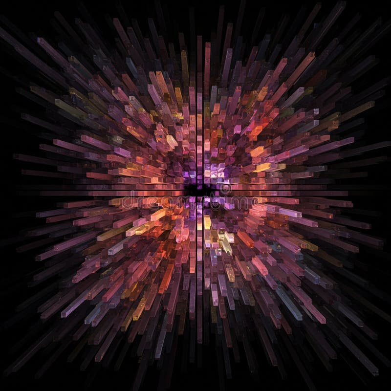 Explosive Geometric Pattern Featuring a Radial Burst of Elongated ...