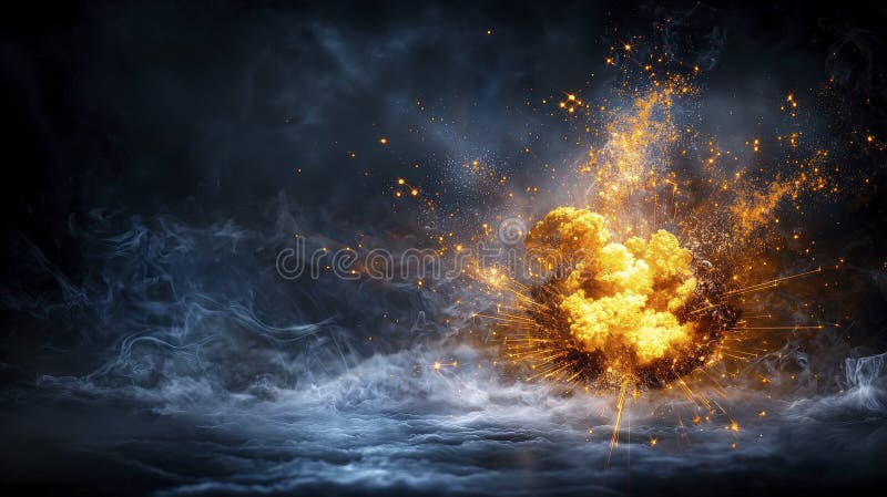 Explosive Golden Amber Sparks Ignite Mental Layers in Dramatic Artistic ...