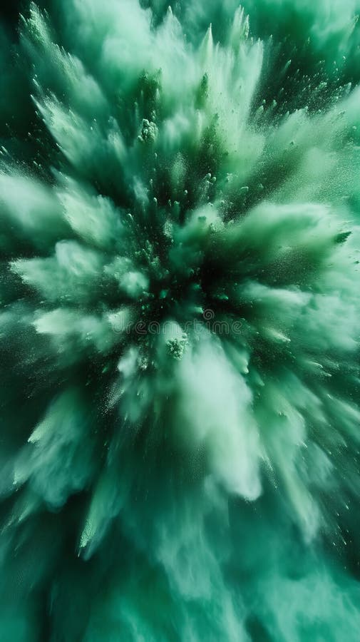Explosive Green Color Burst, Dynamic Abstract Art. Energy Explosion ...