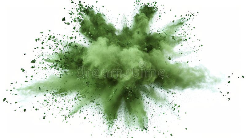 Explosive Green Powder Burst - Generative AI Stock Photo - Image of ...