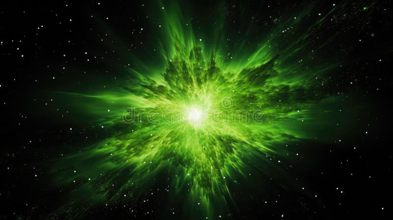 Explosive Green Supernova Burst in Space Stock Image - Image of ...
