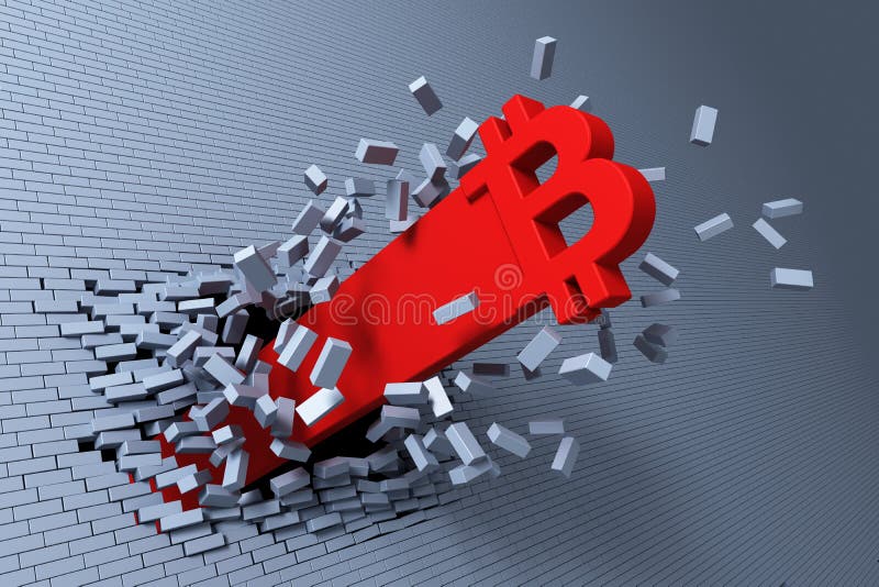 Explosive Growth of Bitcoin Stock Illustration - Illustration of ...