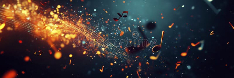 Explosive Harmony of Music Notes in Colorful Chaos Stock Illustration ...
