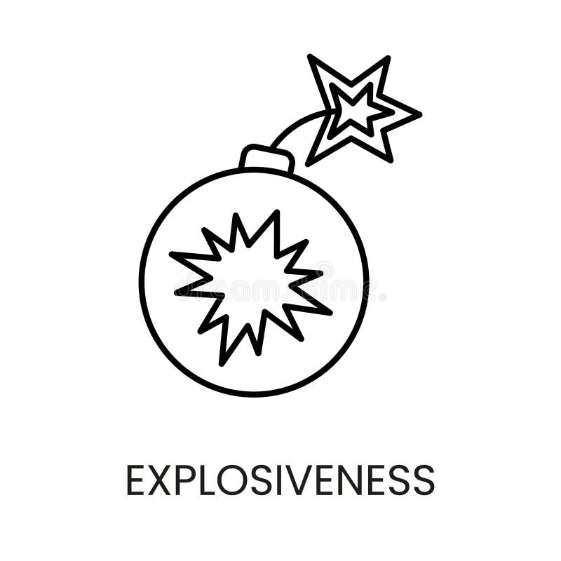 Explosive Hazard Icon of 3 Types Color, Black and White, Outline ...