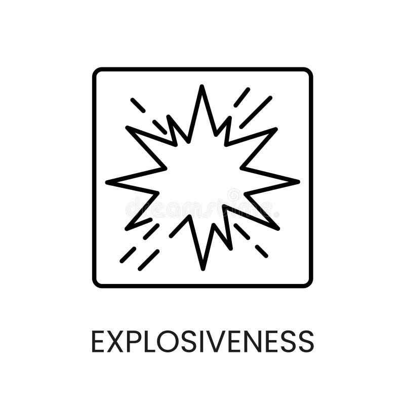 Explosive Hazard Line Icon Vector with Editable Stroke Stock Vector ...