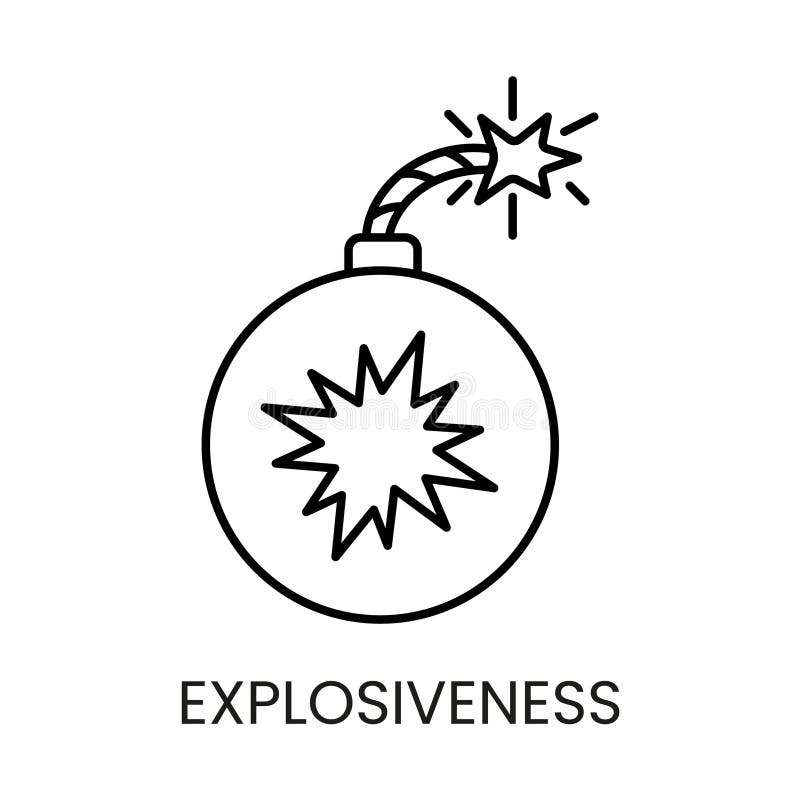 Explosive Hazard Line Icon Vector with Editable Stroke Stock Vector ...