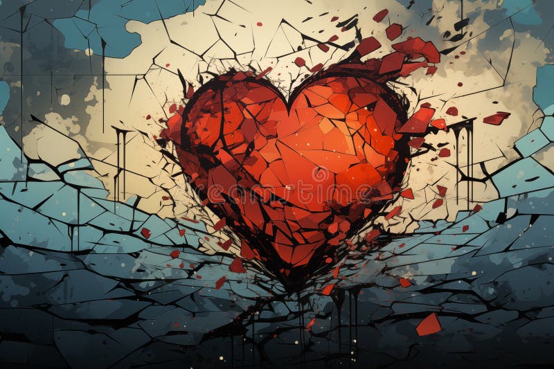Explosive Heartbreak in Abstract Stock Image - Image of creative, loss ...