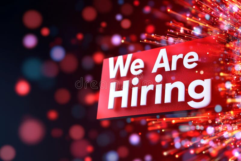 Explosive we are Hiring Banner with Vibrant Light Particles and Bokeh ...