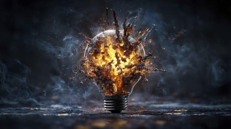 Explosive Ideas Fragmenting into Tears of Creativity Abstract Space ...