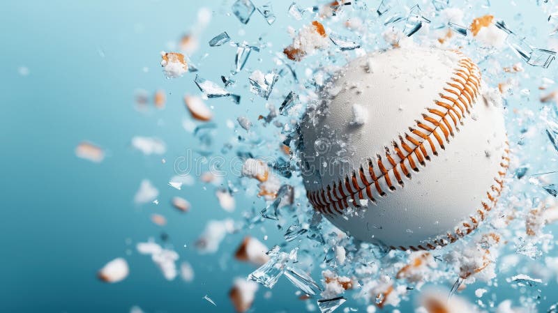Explosive Impact of a Baseball Breaking Glass Shattering into Fragments ...