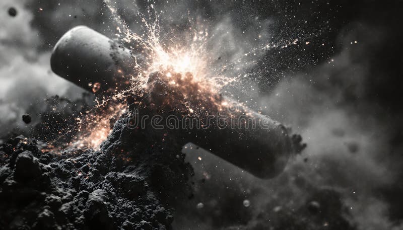 Explosive Impact: Cylinder Collision Generating a Fiery Debris Cloud ...