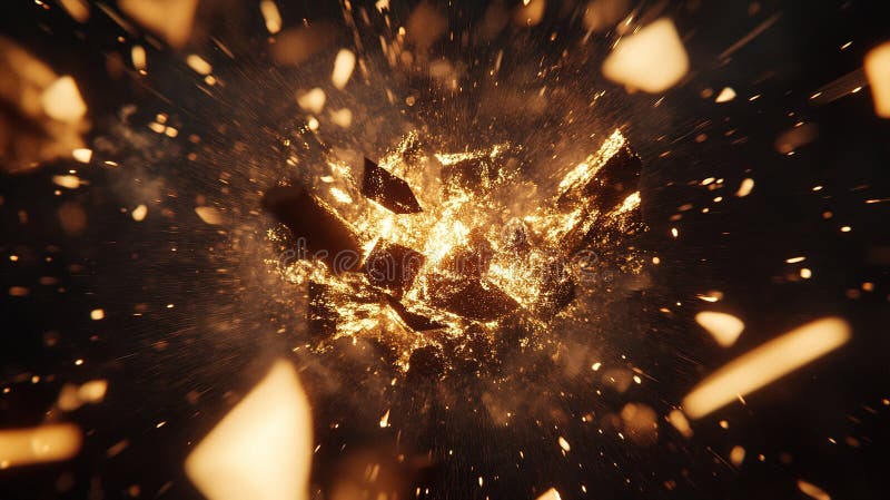 Explosive Impact with Fiery Shards Scattering in a Dark Environment ...