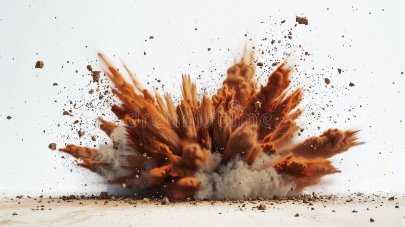 Explosive Impact with Flying Debris, Generative AI Stock Photo - Image ...