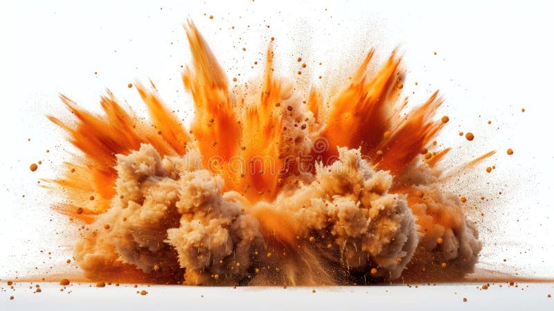 Explosive Impact: Massive Blast on Blank White Canvas Stock ...