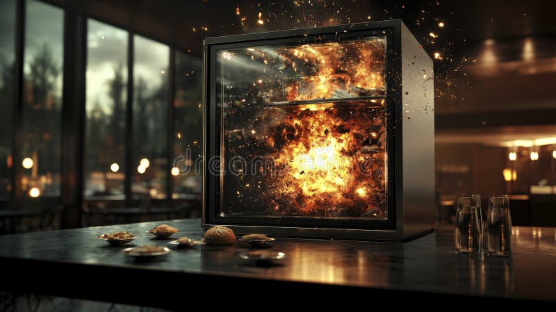 Explosive Kitchen Incident Restaurant Digital Art Urban Setting ...