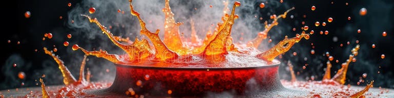 Explosive Lava Eruption: Dynamic Magma Splash with Dramatic Lighting ...