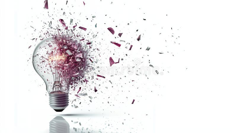 An Explosive Light Bulb Shattering, Symbolizing Creativity and ...
