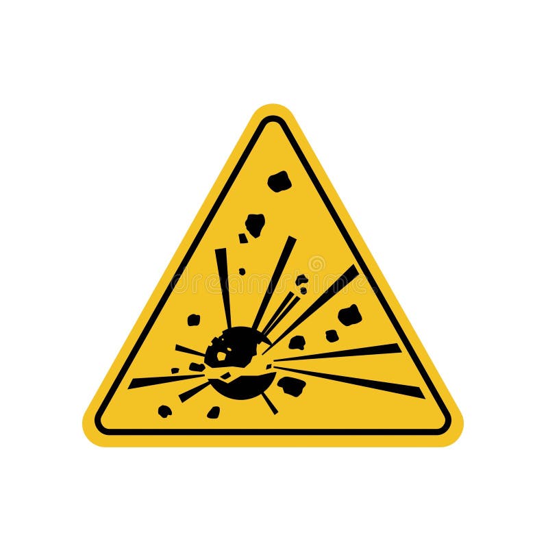 Explosive Material Hazard Sign with Yellow Triangle Board Stock Vector ...