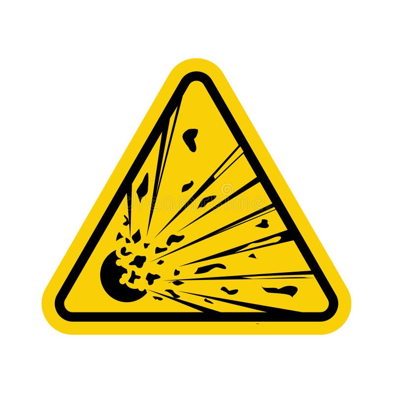Explosive Materials Sign. Explosives Warning Sign. Yellow Triangle Sign ...