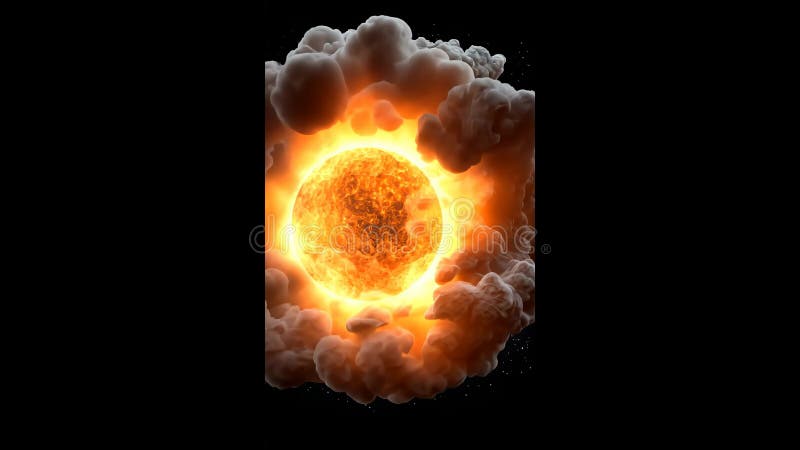 Explosive Meteor Impact in a Dramatic Space Background Stock Footage ...