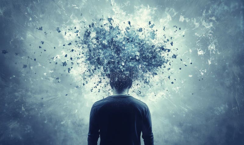 Explosive Mind Concept Depicting Fragmentation of Thoughts and Ideas ...