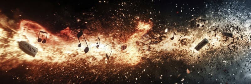 Explosive Music Notes Convey Dynamism and Energy Stock Illustration ...