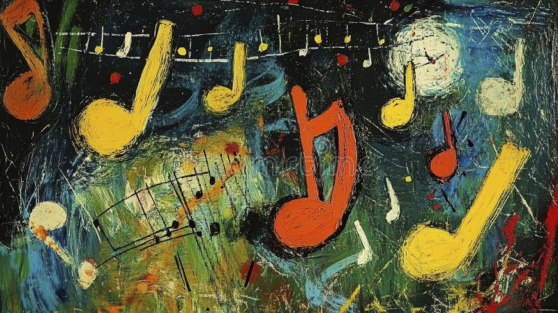 Explosive Musical Notes in Expressive Abstract Form Stock Illustration ...