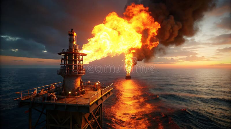 Explosive Offshore Oil Rig Flare a SlowMotion Study of Combustion Gas ...