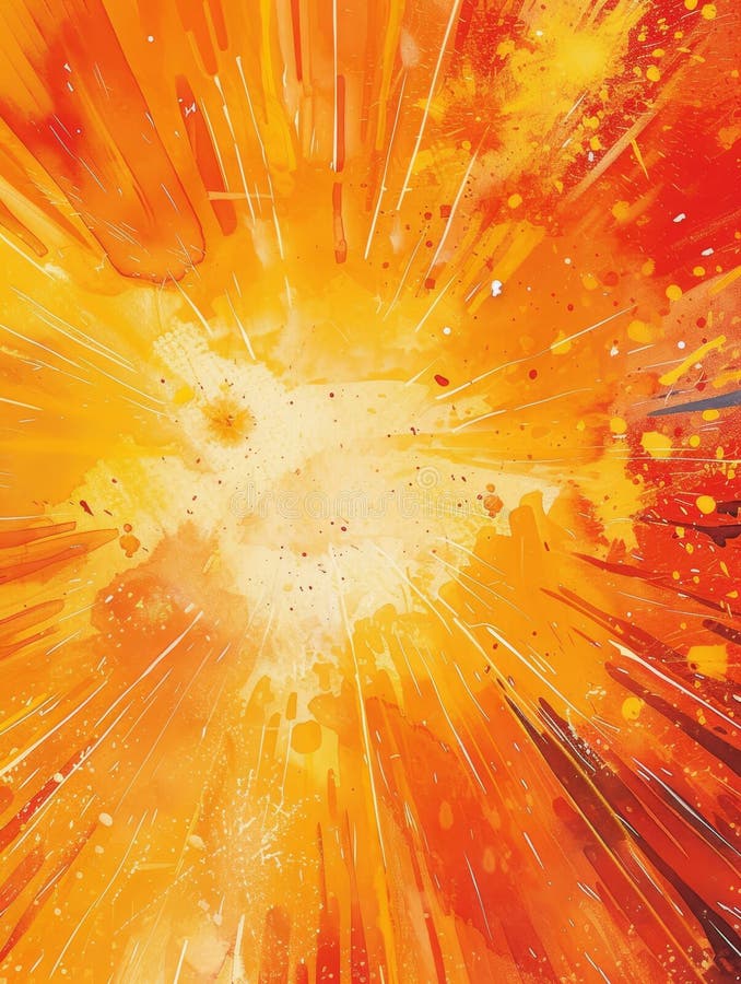 Explosive Orange and Yellow Abstract Art Stock Illustration ...